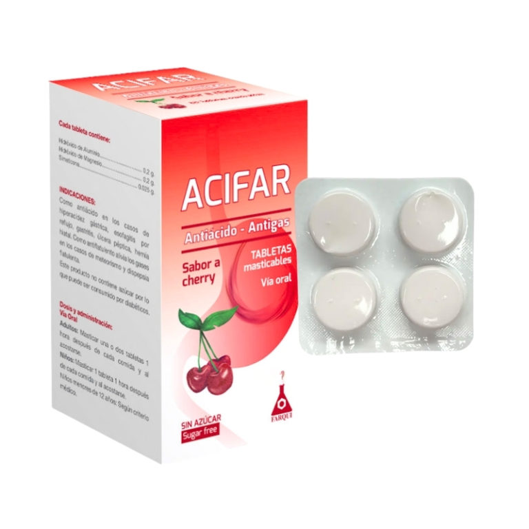 Acifar x 4Tab Antiacido/Antigas - Farmatina